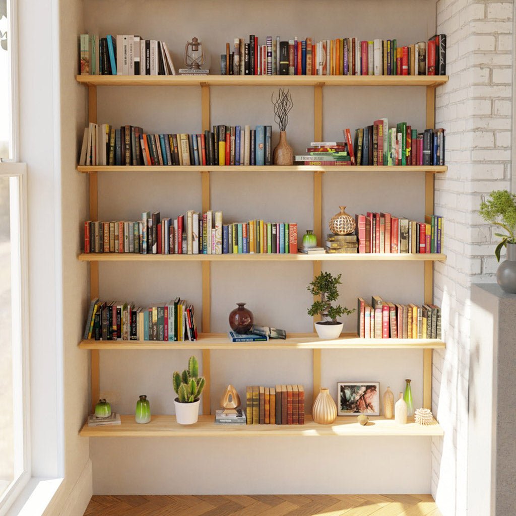 Wall Mounted Shelving Unit: 5 Shelf: 72"H – Vault Furniture