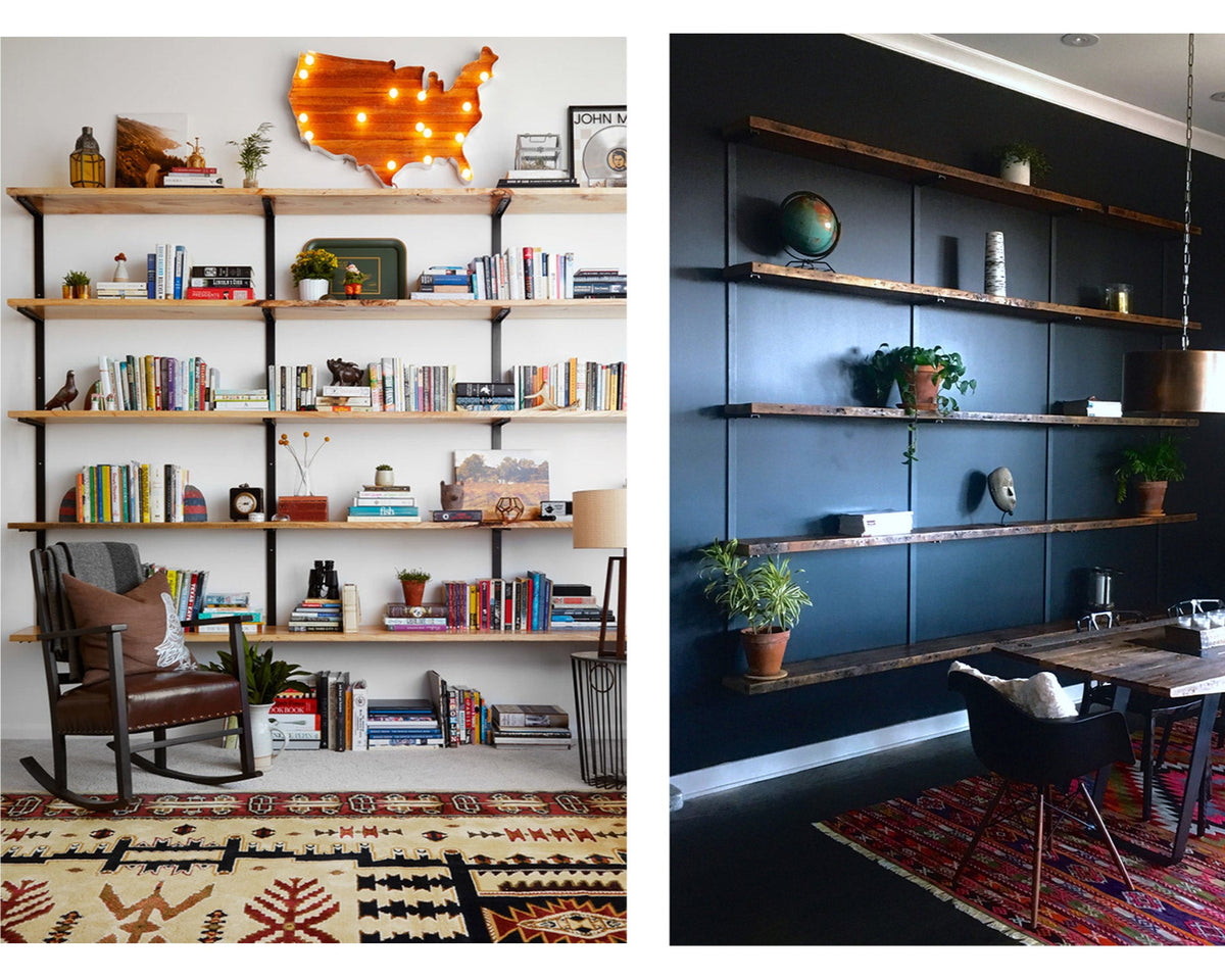 Wall-Mounted Shelving Systems | Reclaimed Wood Bookshelves – Vault ...