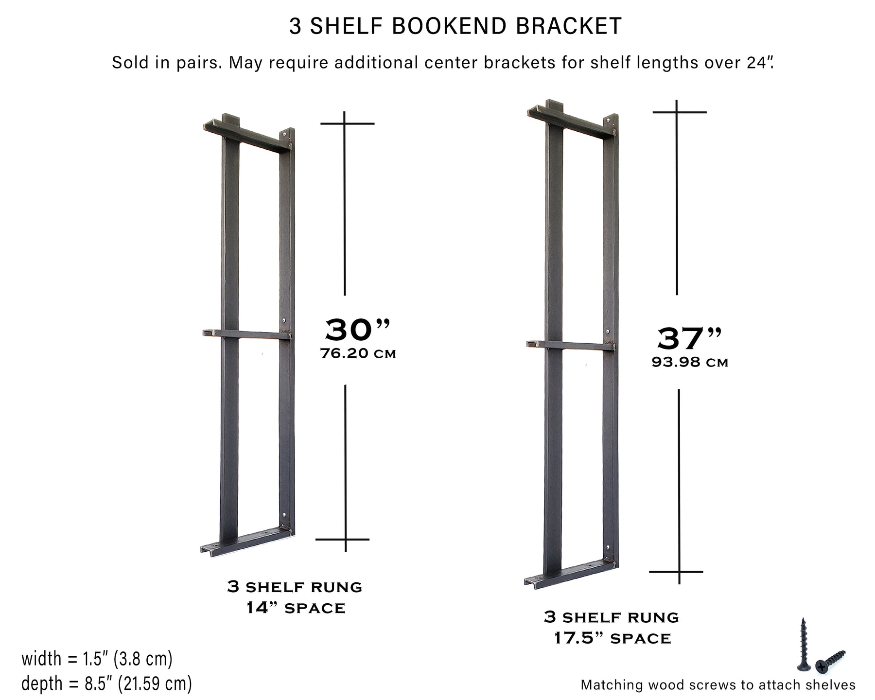 Heavy Duty Shelf Brackets with Bookends – Vault Furniture