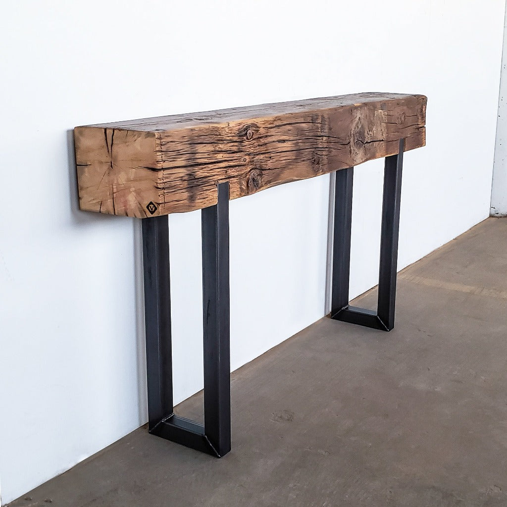 Reclaimed Beam and steel Console Table – Vault Furniture