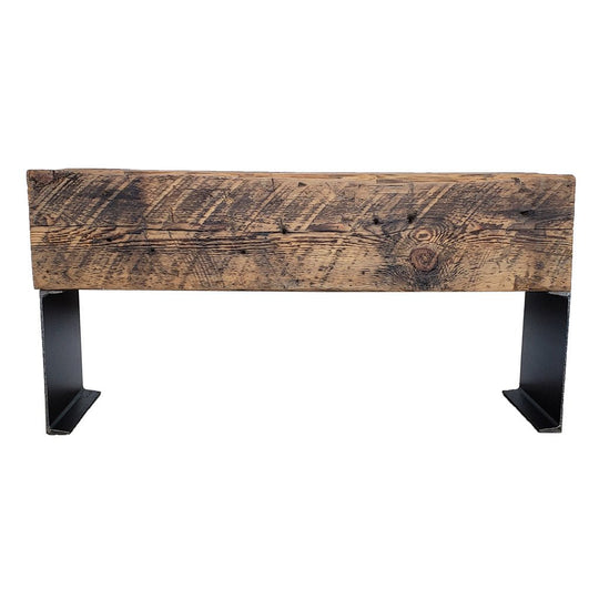 Reclaimed Beam Bench with Steel Channel Legs – Vault Furniture
