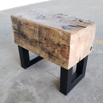 Reclaimed Beam Bench with Square Steel Legs – Vault Furniture