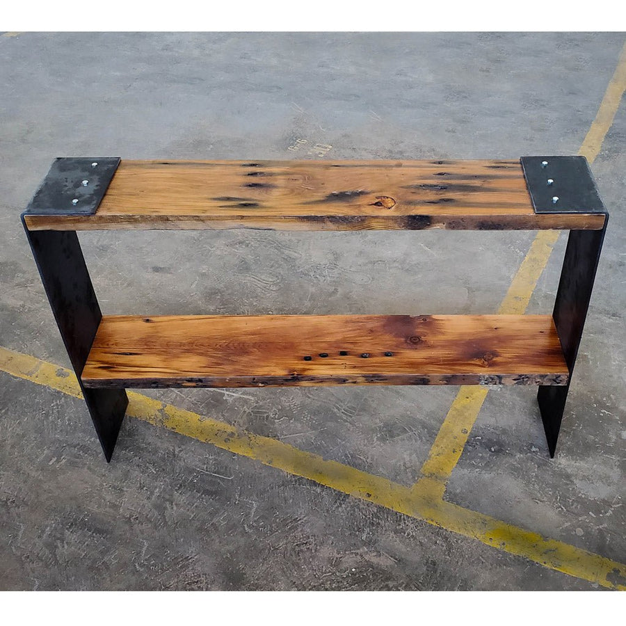 Modern Industrial Console Table Solid Reclaimed Wood & Steel – Vault ...