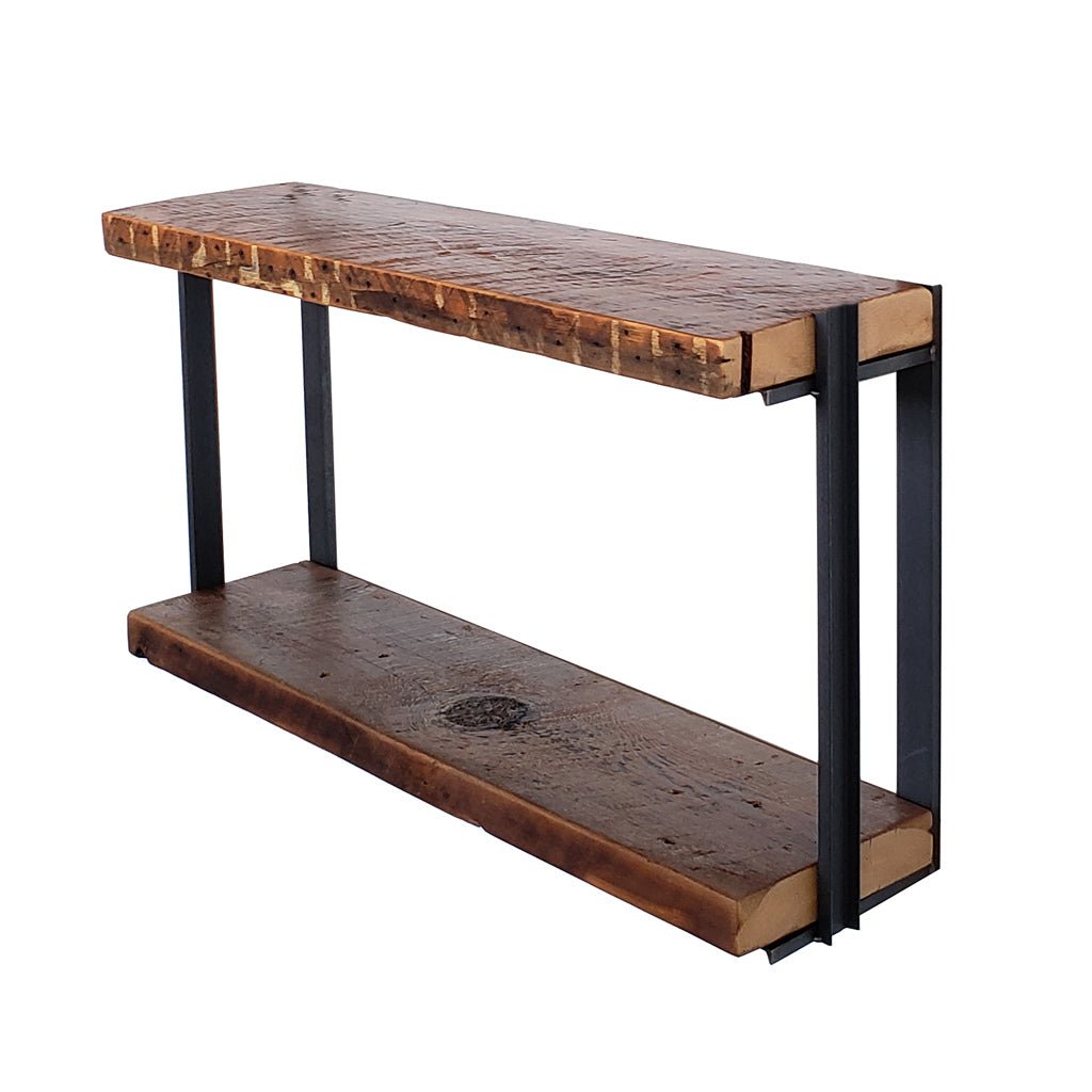 Reclaimed Wood 2 Tier Wood Shelf Units Vault Furniture
